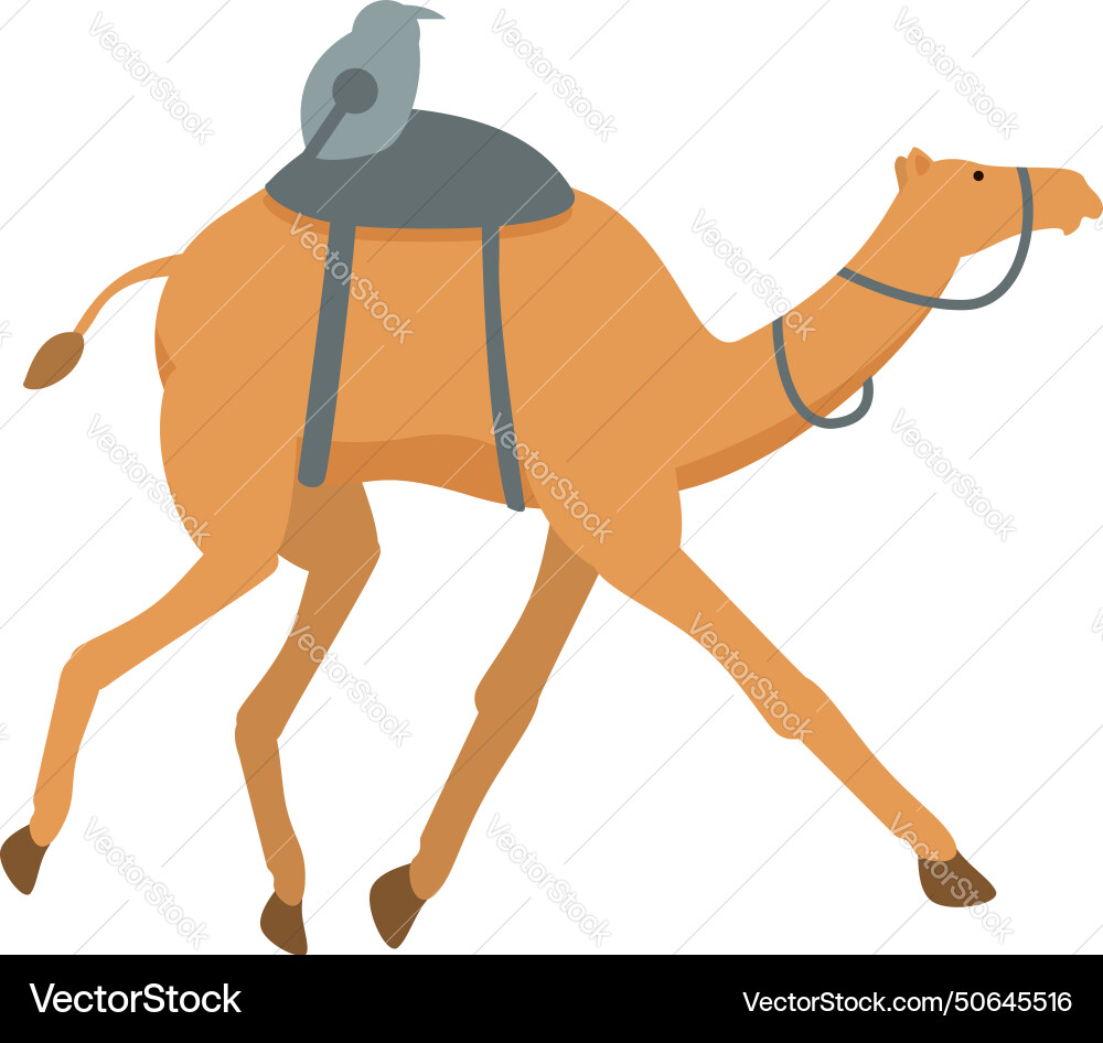 Sport running camel icon cartoon arab Royalty Free Vector