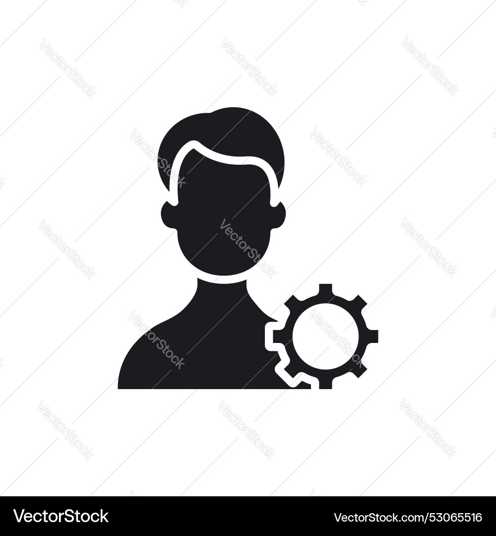 User gear icon isolated on white background Vector Image