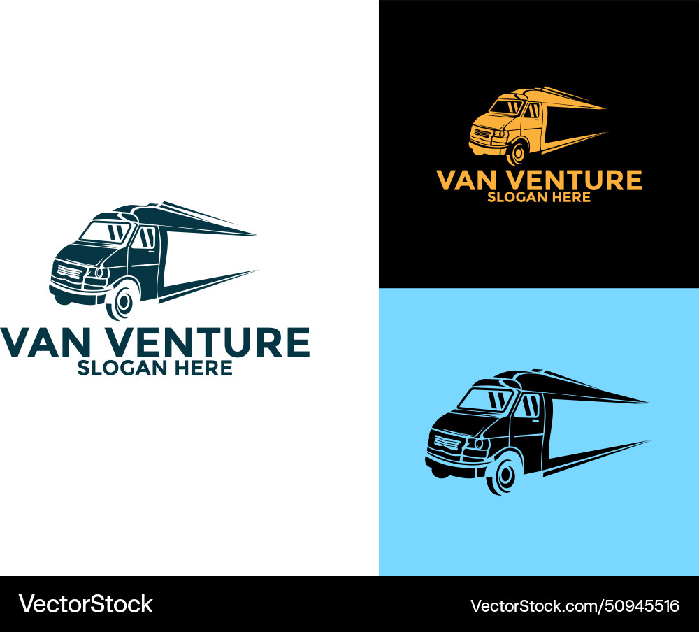 Van logo mini symbol template delivery Royalty Free Vector