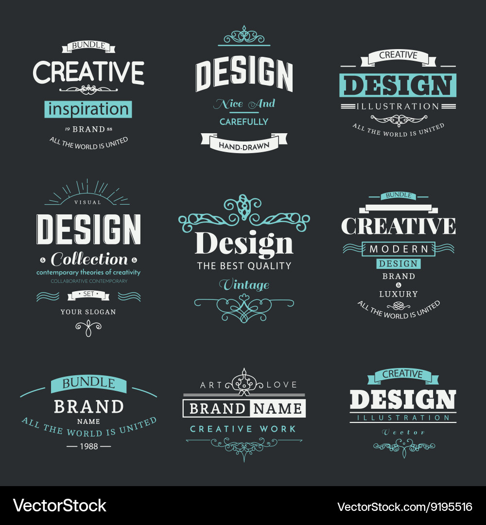 Vintage Label & Logo Set Royalty Free Vector Image