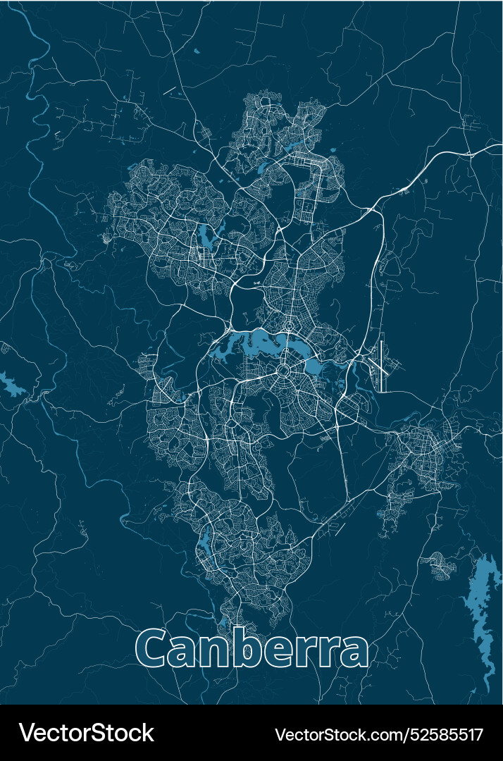 Canberra australia map Royalty Free Vector Image