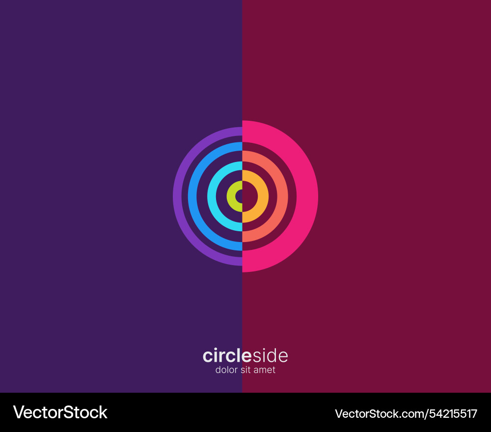 Circle sides logo creative colorful Royalty Free Vector