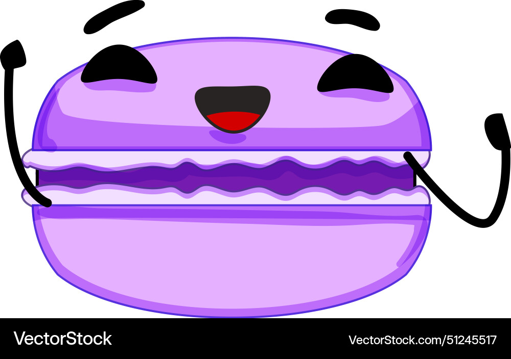 Dessert macaron character cartoon Royalty Free Vector Image