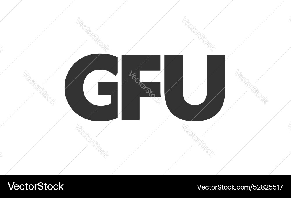 Gfu logo design template with strong and modern Vector Image
