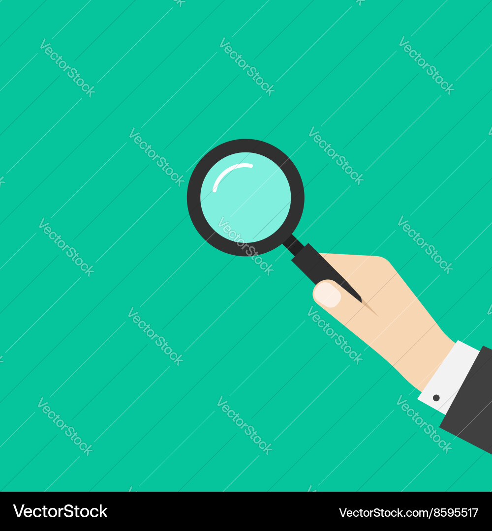 Hand holding magnifying glass Royalty Free Vector Image
