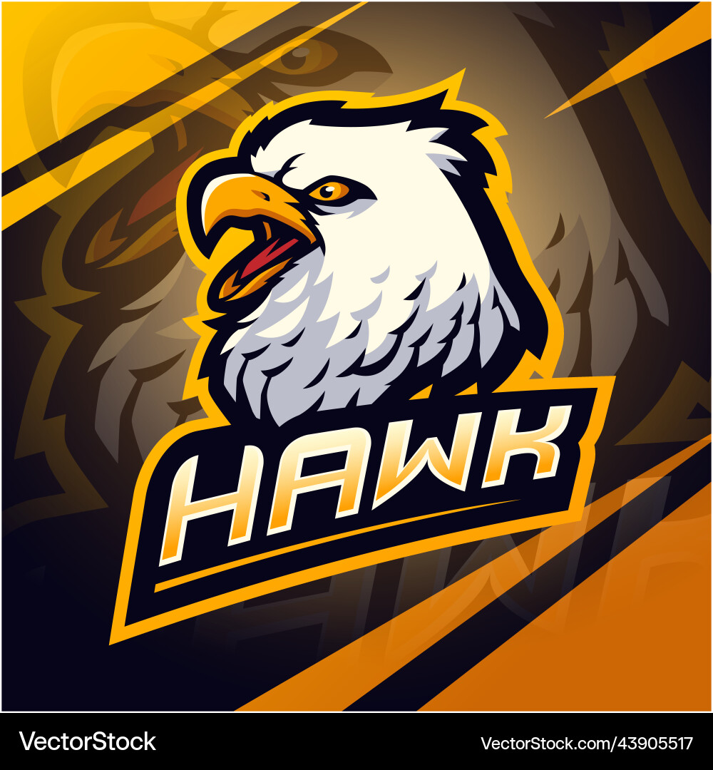 Hawk esport mascot logo design Royalty Free Vector Image