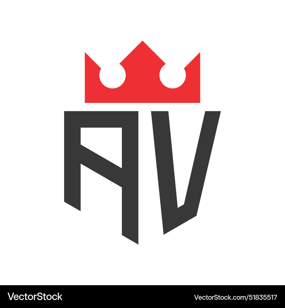 Letter av crown logo Royalty Free Vector Image