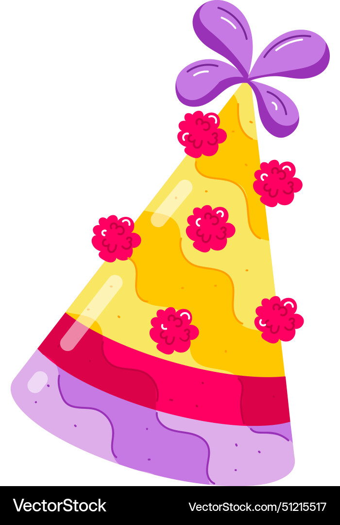 Party hats flat stickers Royalty Free Vector Image