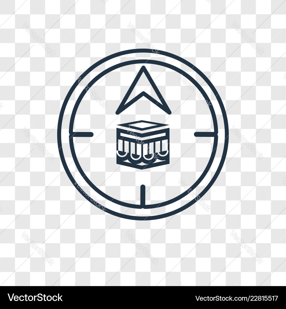 Qibla concept linear icon isolated on transparent Vector Image