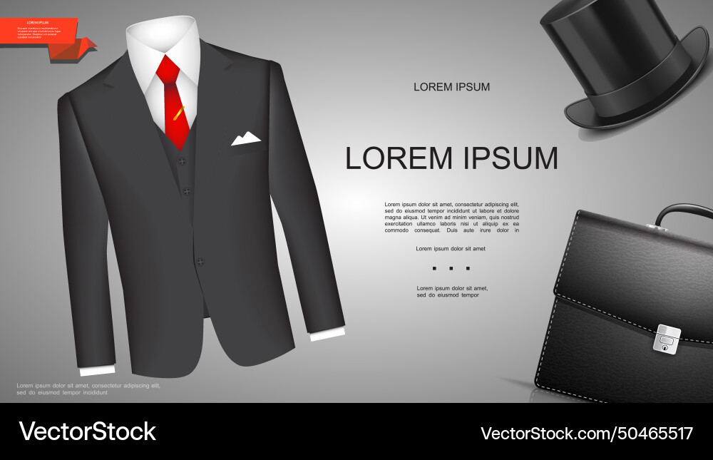 Realistic businessman style template Royalty Free Vector