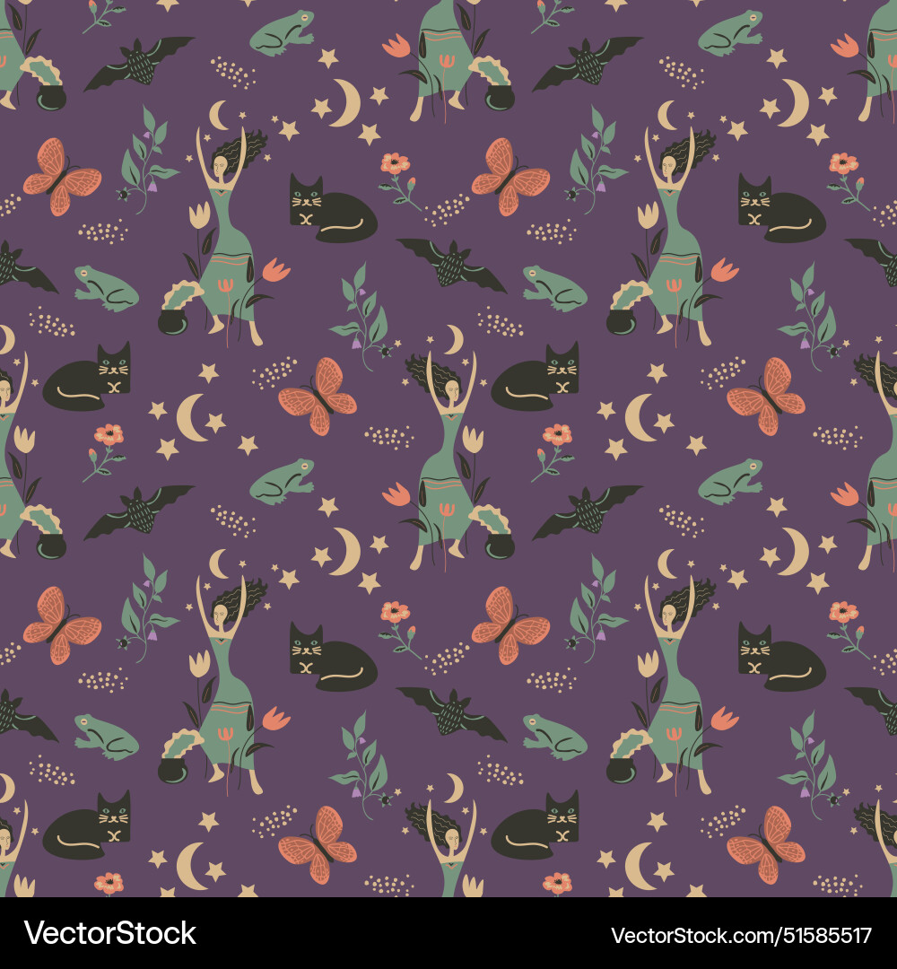 Seamless magic pattern Royalty Free Vector Image