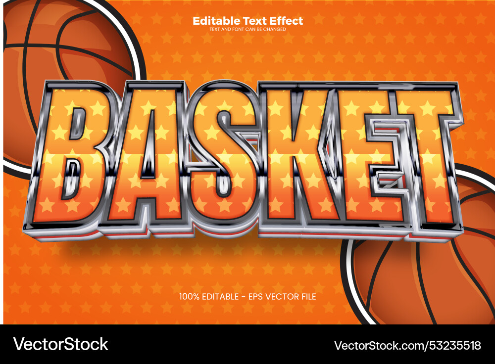 Basketball editable text effect in modern trend Vector Image