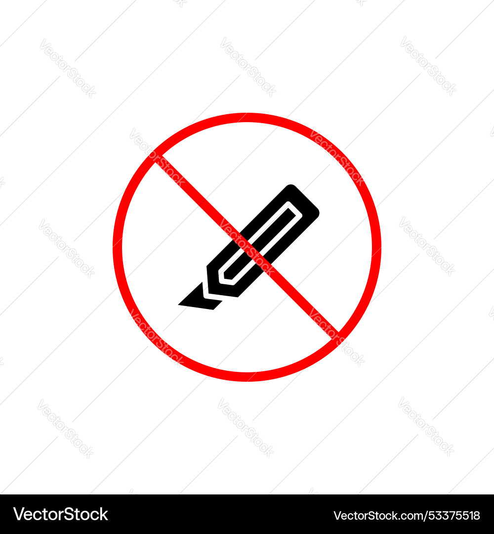 Do not cut icon set ban cutter logo symbol Vector Image