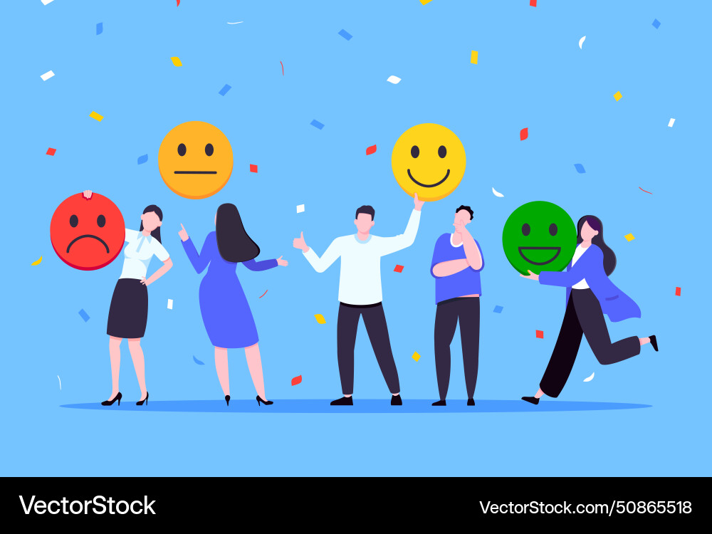 Employee satisfaction attitude survey feedback Vector Image