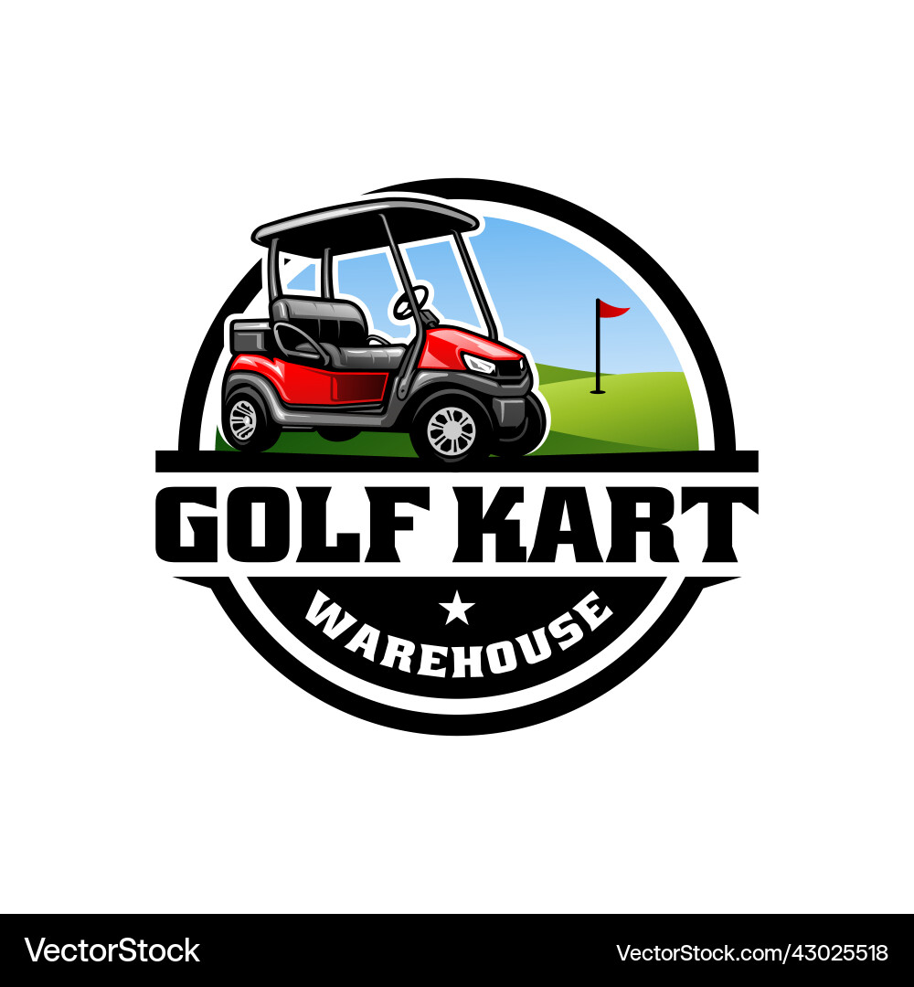 Golf Cart Logo - Minimalist Royalty Free Vector Image