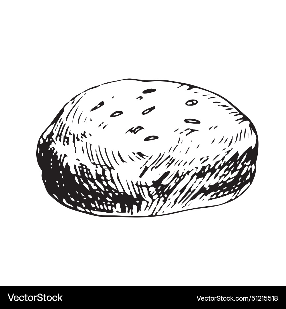 Graphic of bun with seeds Royalty Free Vector Image