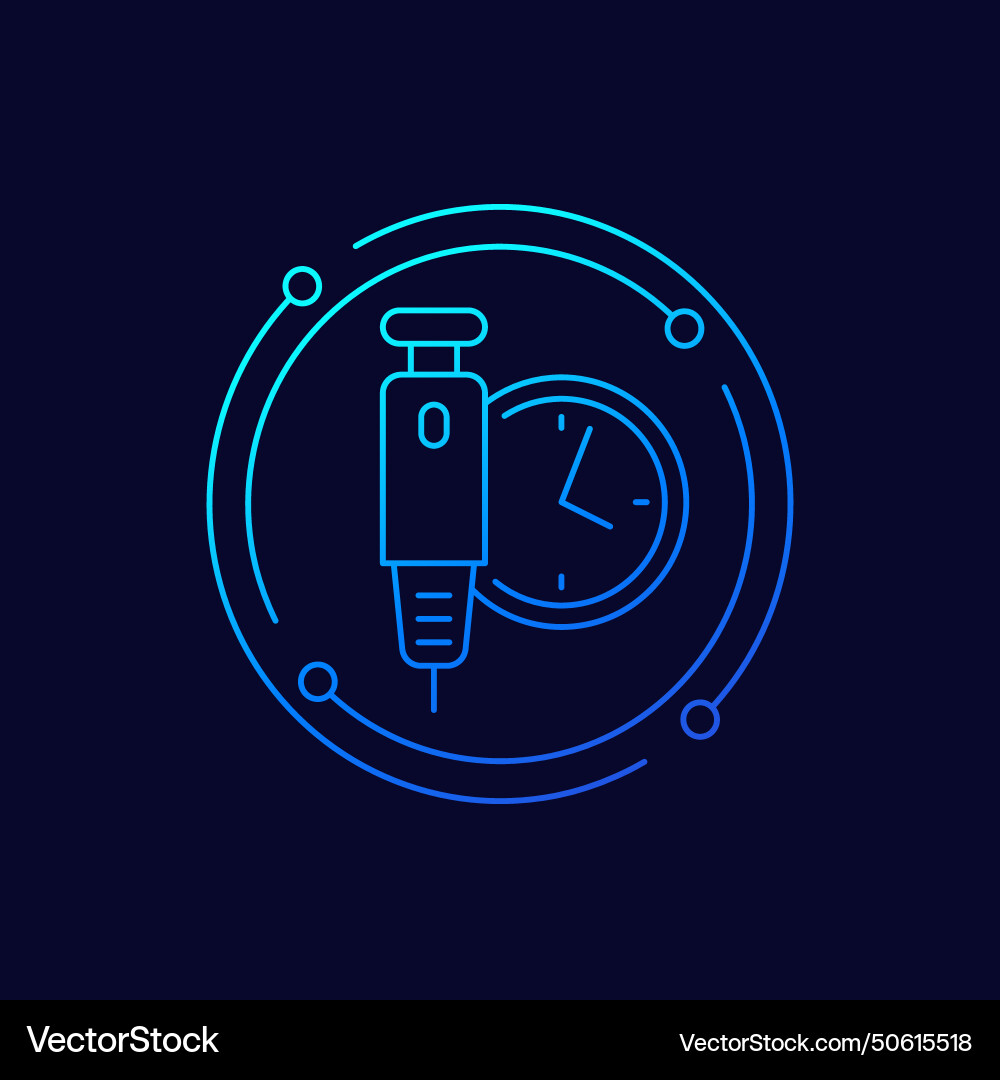 Insulin injection time icon linear design Vector Image