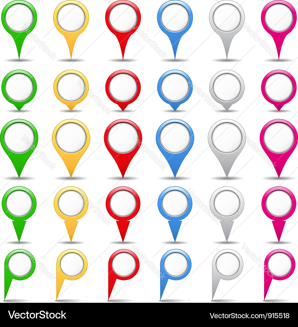 Map pins Royalty Free Vector Image - VectorStock