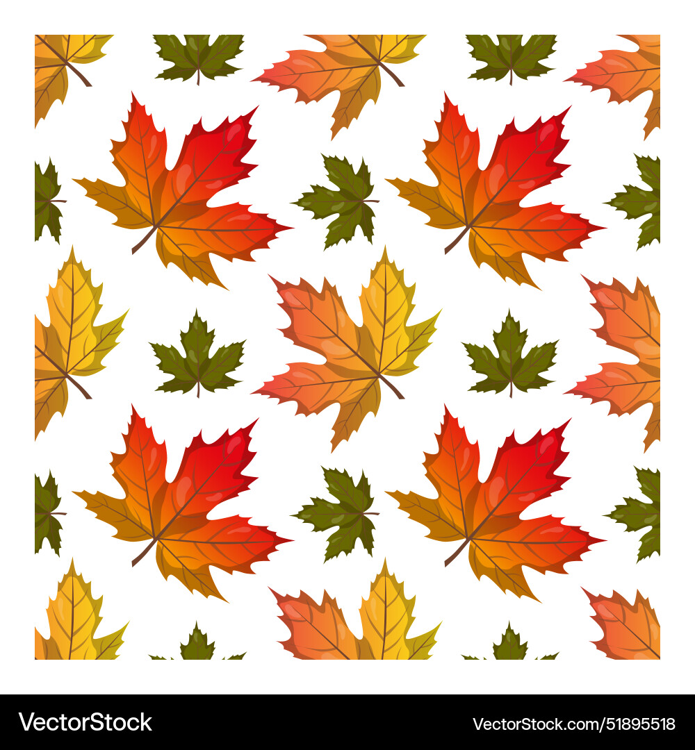 Maple leaves autumn seamless pattern Royalty Free Vector