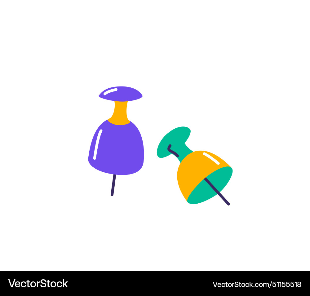 Pin thumbtack pushpin Royalty Free Vector Image