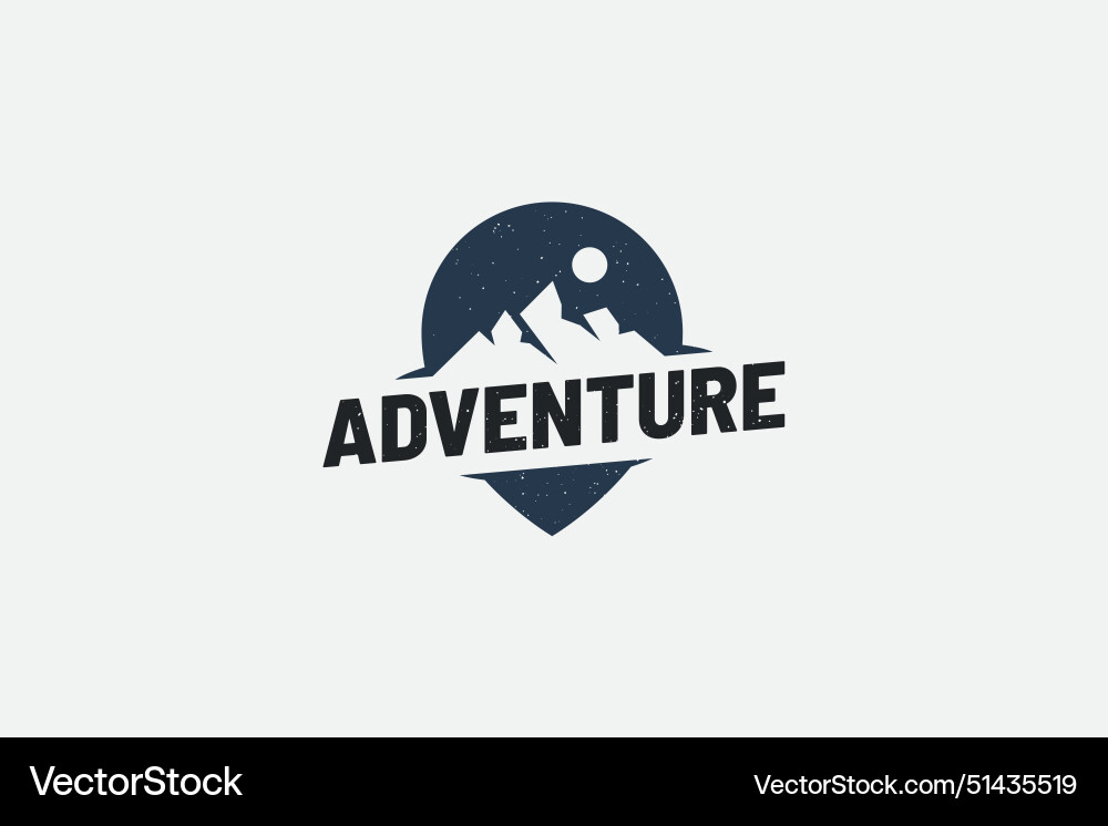 Adventure map logo with a combination of mountain Vector Image