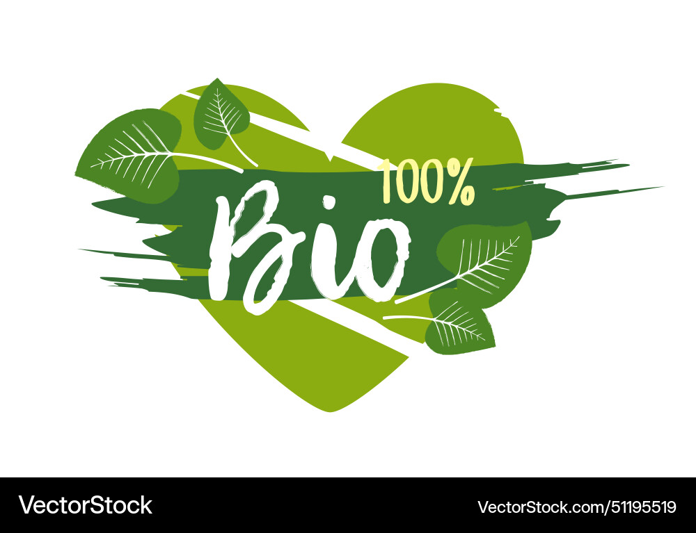 Bio 100 sticker Royalty Free Vector Image - VectorStock