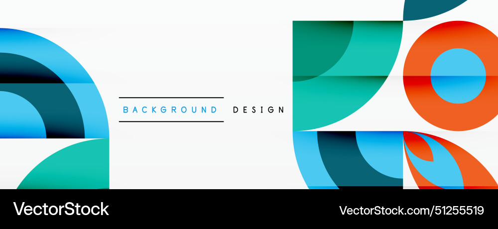 Circle and rectangle pattern in electric blue Vector Image