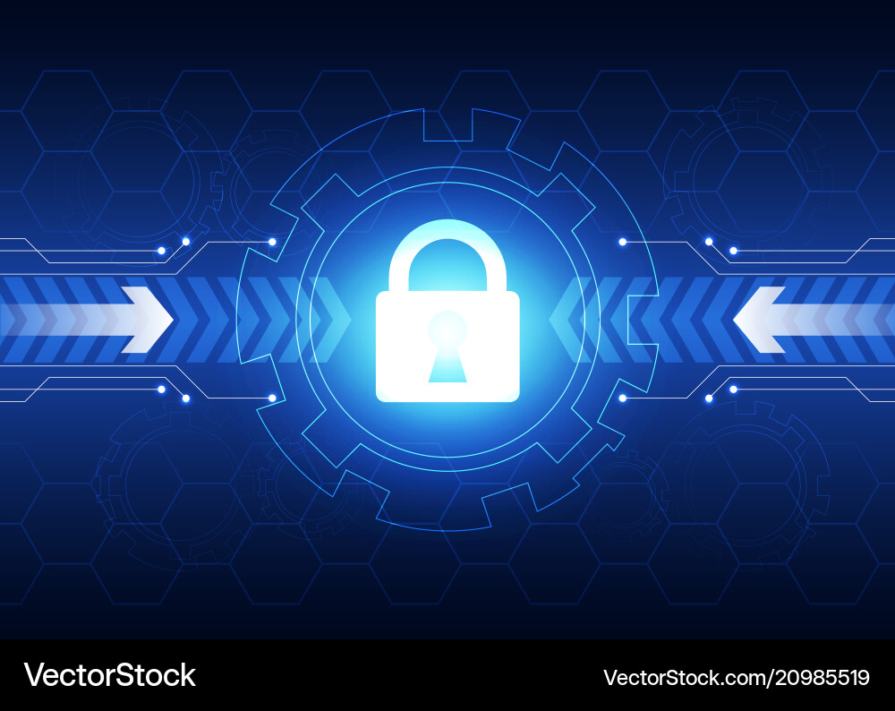 Cyber security technology background composed Vector Image