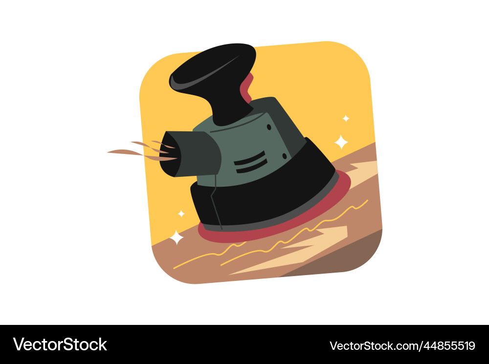 Electric grinding machine polishing plank Vector Image