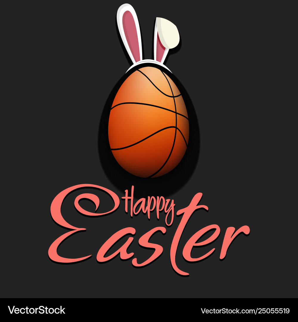 Happy easter basketball ball in form a egg Vector Image