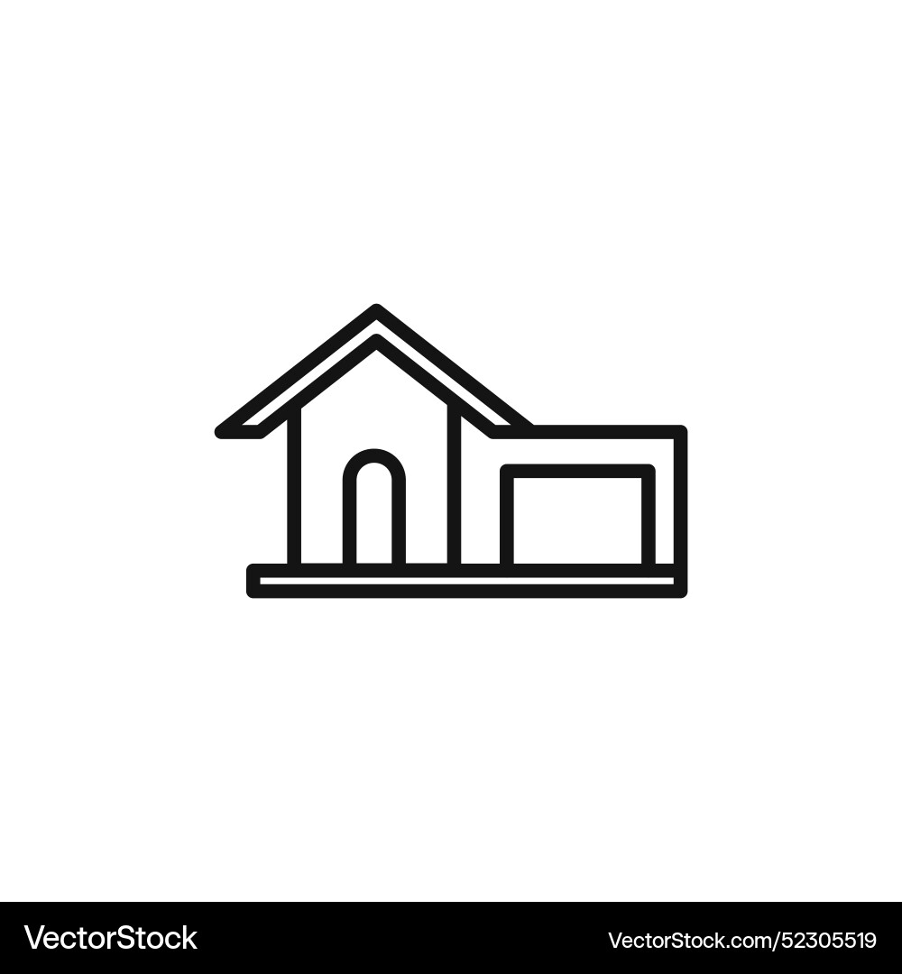House with garage icon outline collection Vector Image