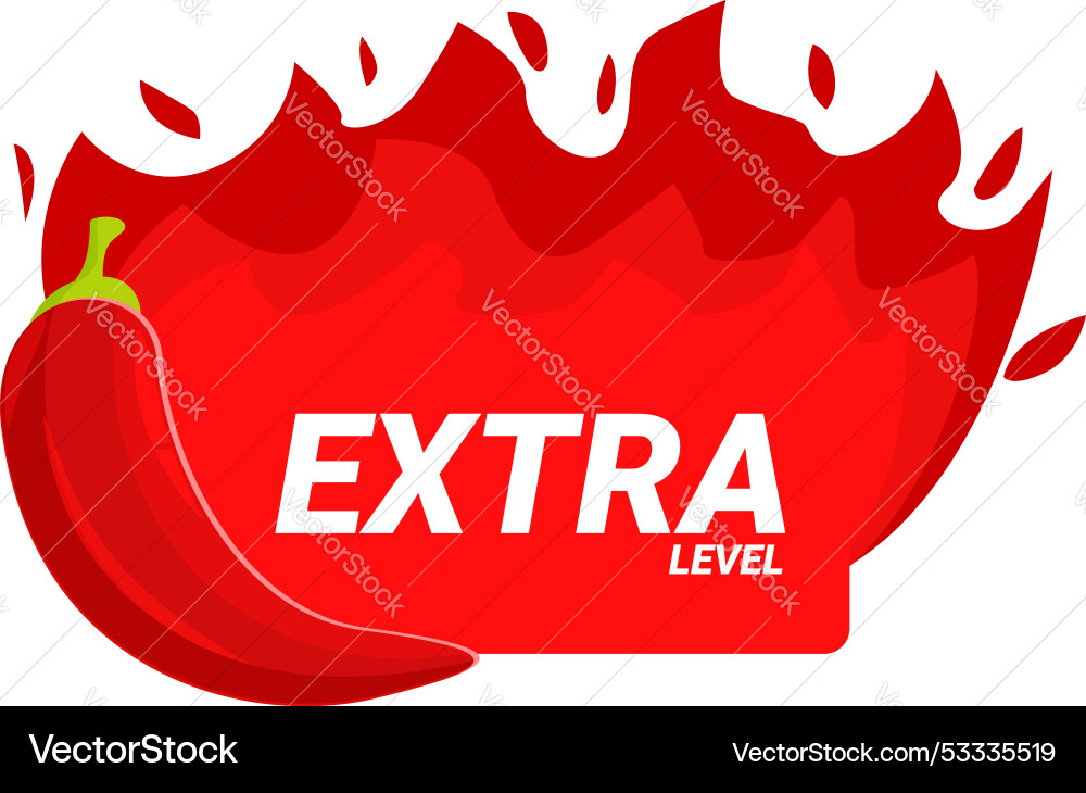Red chilli pepper extra level hot spicy food Vector Image