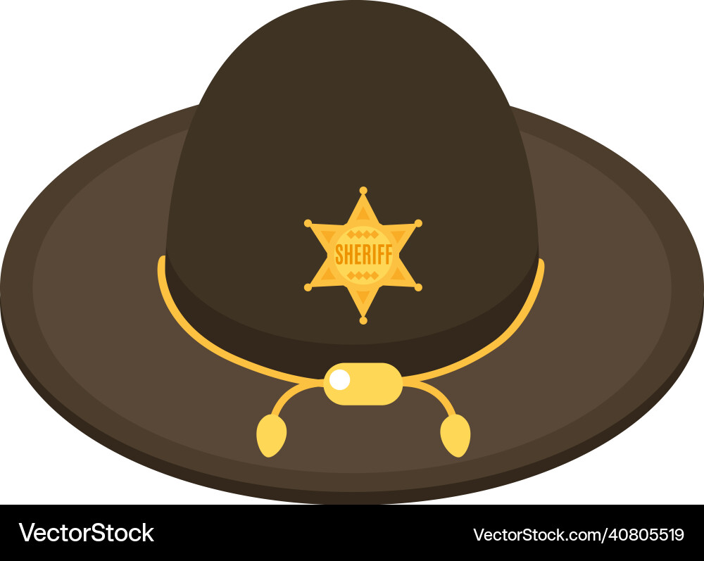 Sheriff hat isometric composition Royalty Free Vector Image