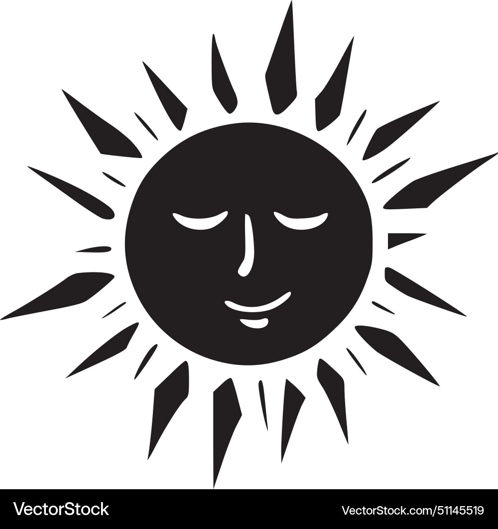 Sun - black and white isolated icon Royalty Free Vector
