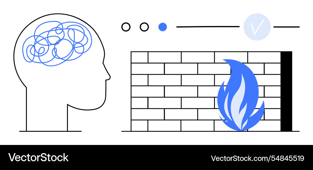 Visual representation of mental challenges Vector Image