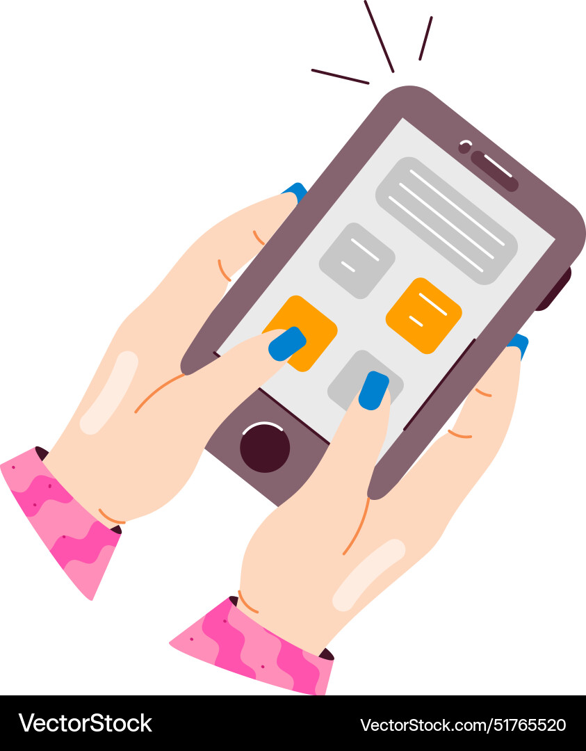 A captivating flat sticker of mobile interface Vector Image