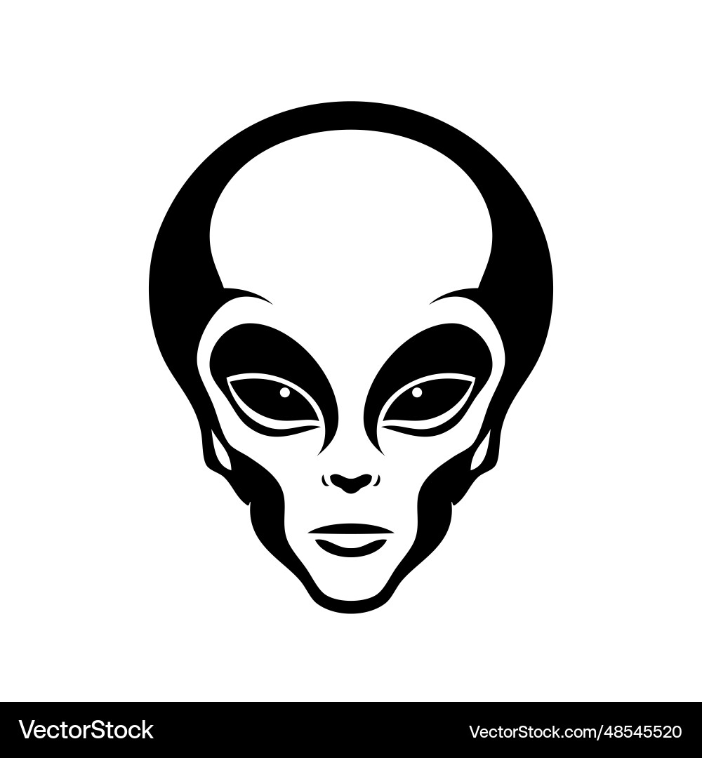 Alien head logo graphic design ufo pilot icon Vector Image