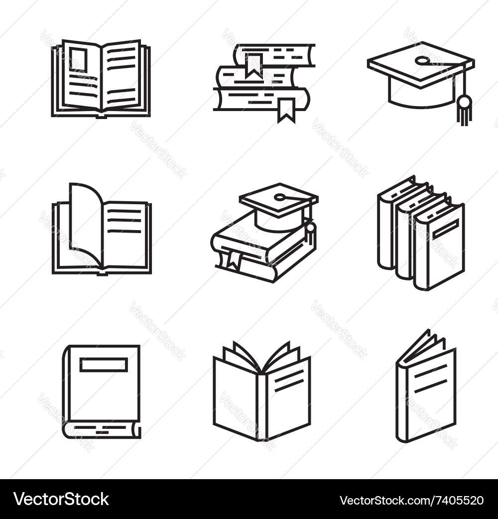 Black flat book Royalty Free Vector Image - VectorStock