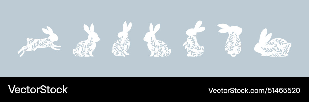 Bunny easter silhouette Royalty Free Vector Image