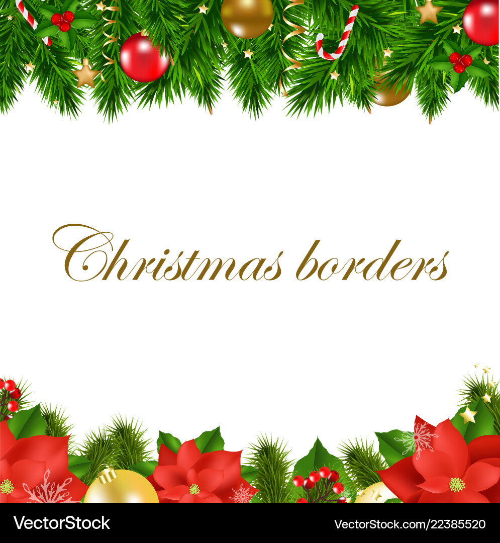 Christmas borders Royalty Free Vector Image - VectorStock