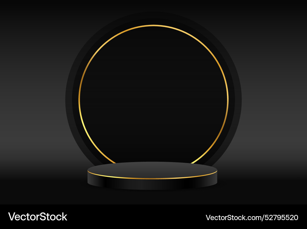 Eye catching 3d pedestal stand dark background Vector Image