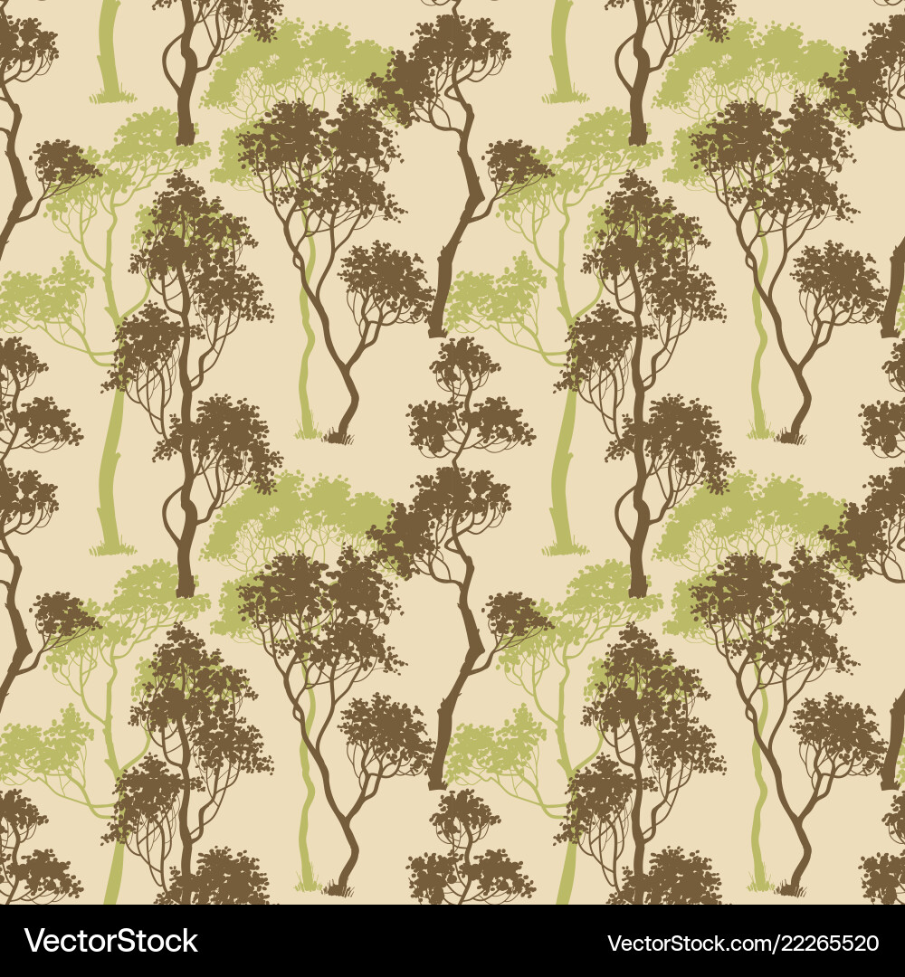 Forest trees seamless pattern Royalty Free Vector Image