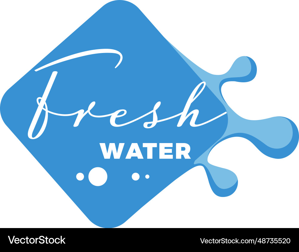 Fresh water banner with splashes and drops Vector Image