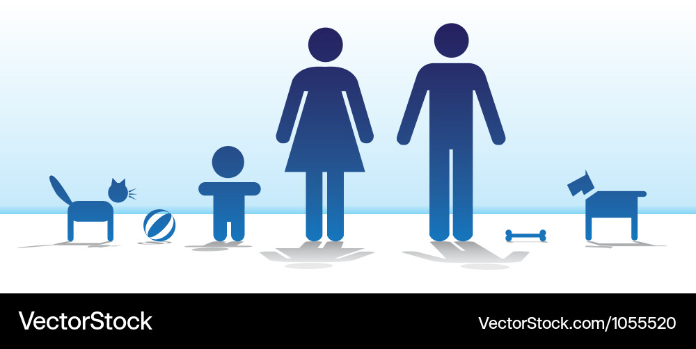 Happy growing family Royalty Free Vector Image