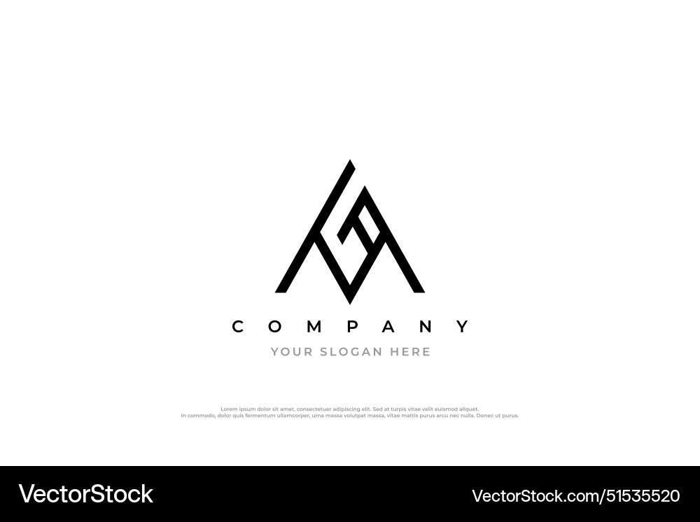 Initial letter ag or ga logo design Royalty Free Vector