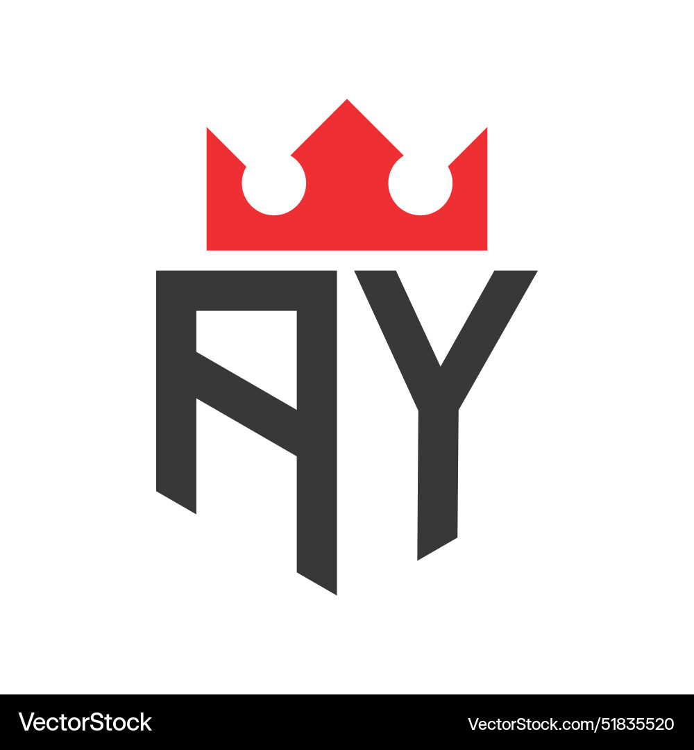 Letter ay crown logo Royalty Free Vector Image