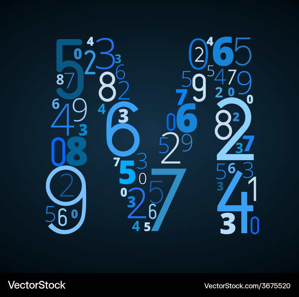 Brief M Schrift Aus Zahlen Lizenzfreies Vektorbild