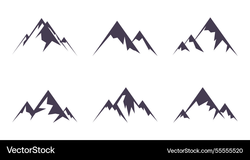 Mountain shapes Royalty Free Vector Image - VectorStock