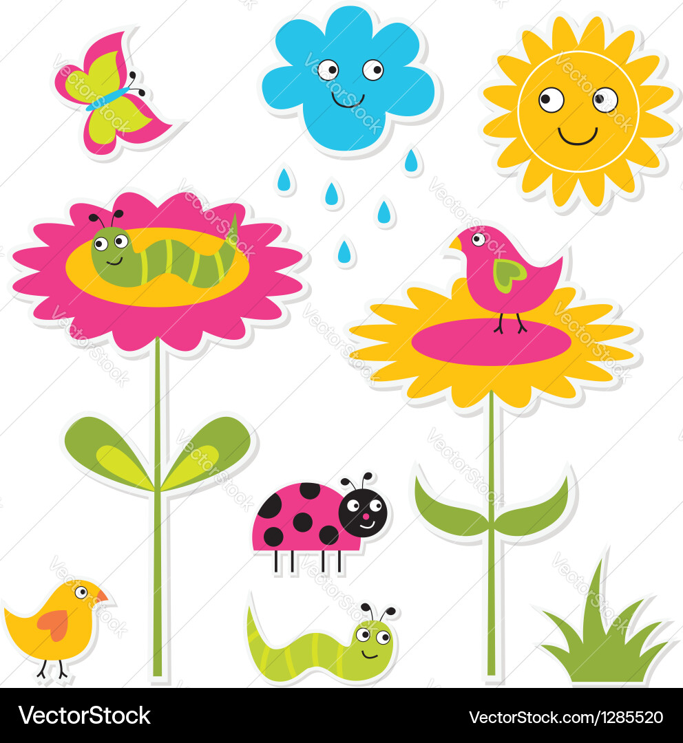 Nature design elements set Royalty Free Vector Image