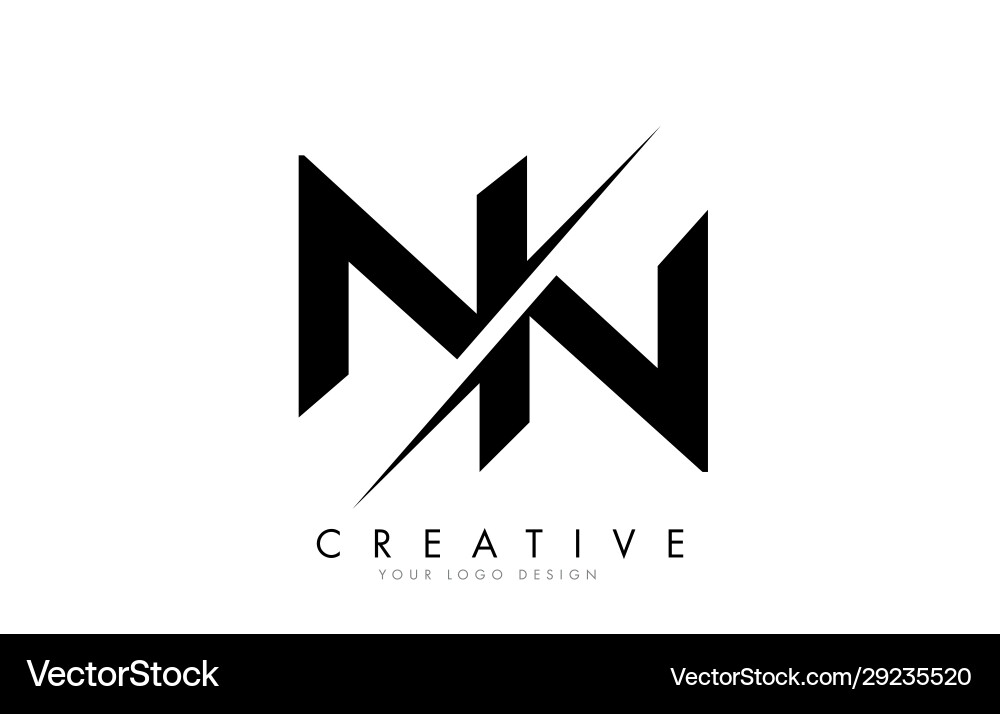Nn n letter logo design with a creative cut Vector Image